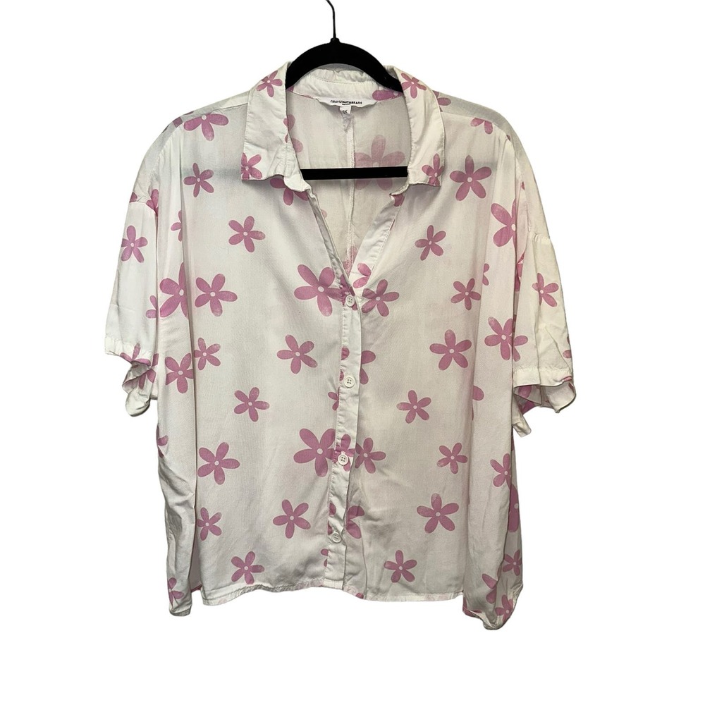 Grayson Threads Black Label Pink & White Floral Blouse - Gem